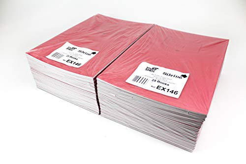 Silvine Tough Shell A4 Exercise Book, 80 Pages 10mm Squares, Red Laminated Cover [Pack of 50]