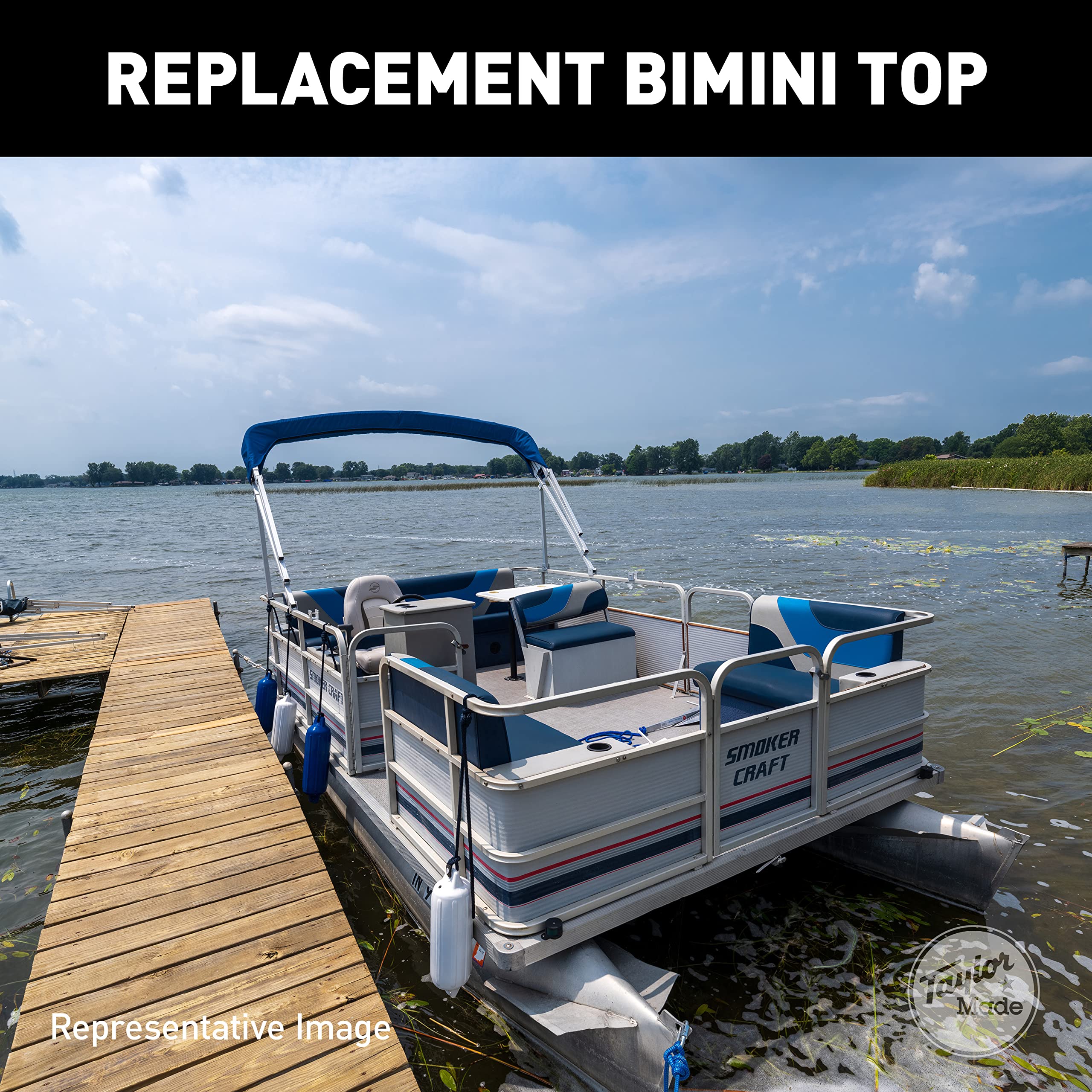 TAYLOR MADE PRODUCTS Manual Bimini Kit - 8'W x 10'L (Black)