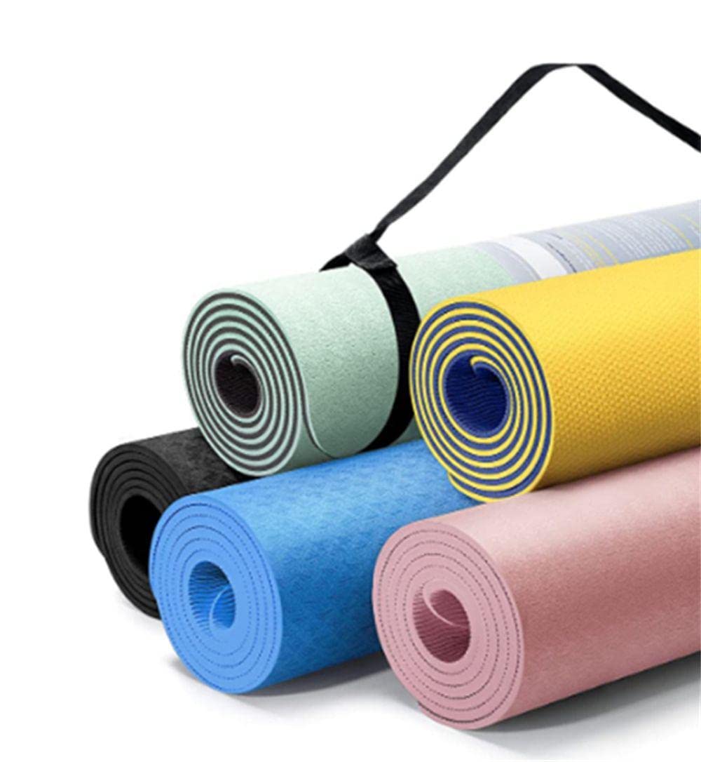 Yoga mat, with sports pad with a belt, extra thick, not sliding, durable, soft and waterproof, easy to clean