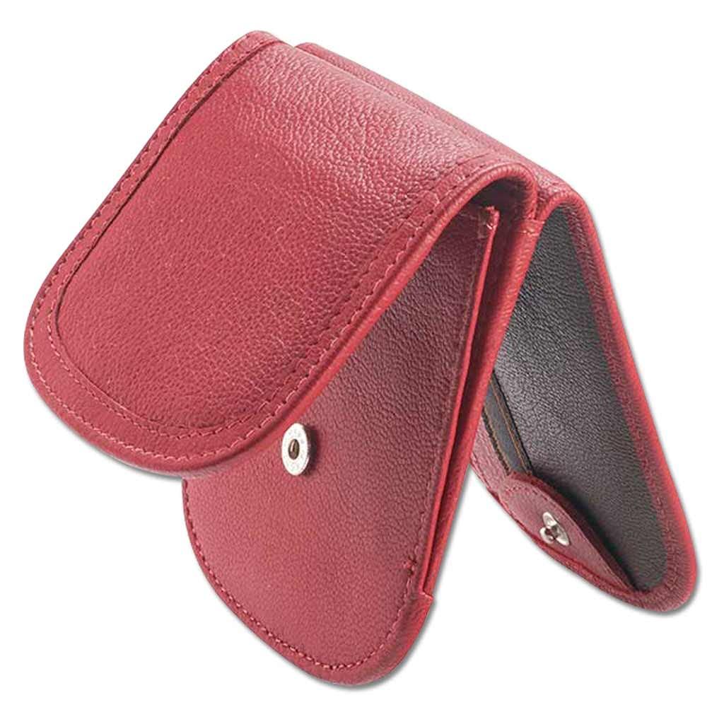 TAXI WALLET® TW03-CRANBERRY - Soft Leather (Red) - Compact, Front Pocket Folding Wallet - For Cards, Coins, Bills, ID (Men & Women)