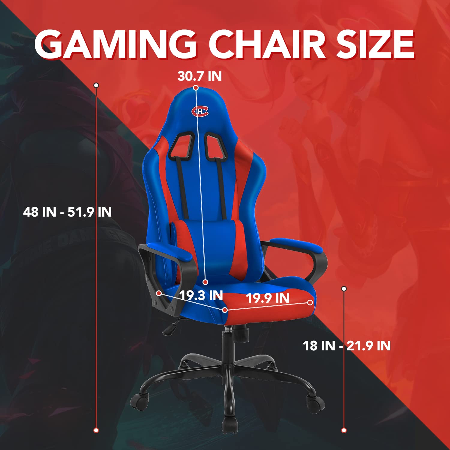 PC Gaming Chair Ergonomic Office Chair Desk Chair PU Leather Computer Chair High Back Racing Chair with Lumbar Support Armrest for Home Office