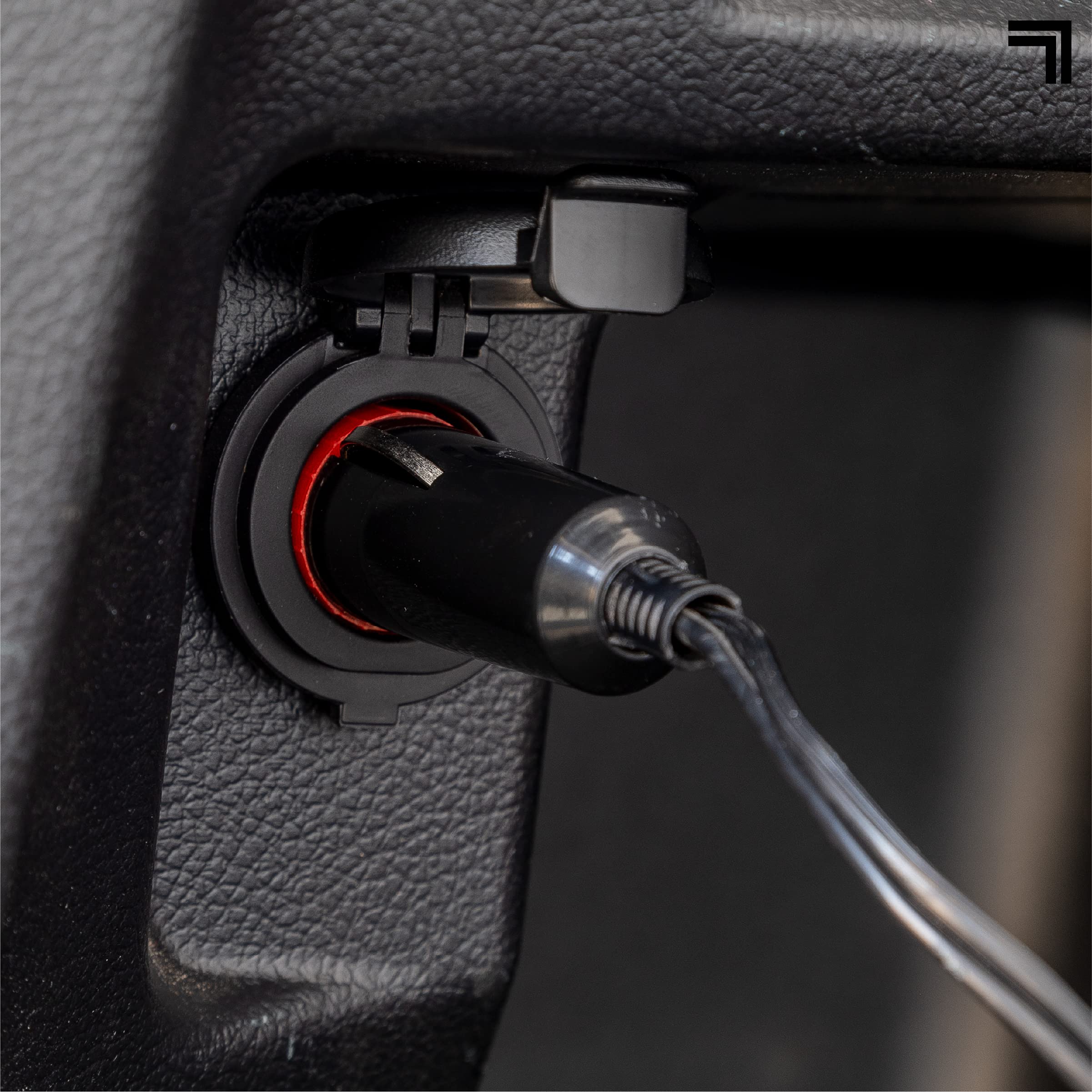 SHARPER IMAGE DC 12V Car Air Compressor With Built-in LED Light, 8 Foot Cord, 120 PSI Max, Includes 3 Nozzle Attachments, Car & Bike Tires, Quick Inflator For Balls Wheels and More