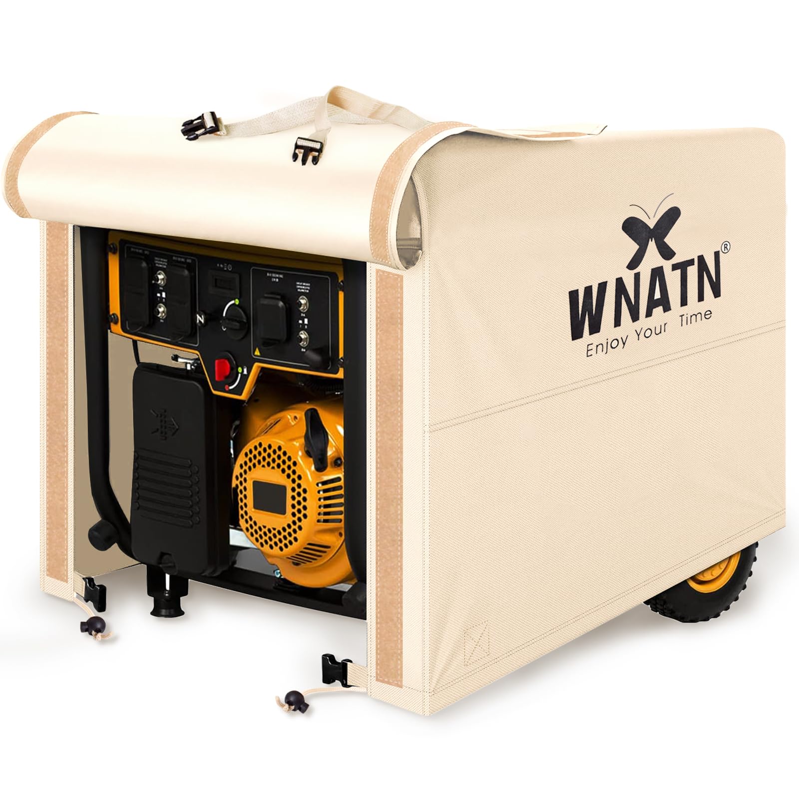 WNATN generator cover,32''L*24โW*24โH Generator Covers Heavy Duty Waterproof,600D generac generator cover,portable generator cover,inverter generator cover for outside(Beige)