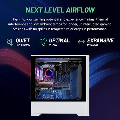 Skytech Blaze Gaming PC Desktop – AMD Ryzen 7 5700X 3.4 GHz, NVIDIA RTX 4070, 1TB NVME SSD, 16GB DDR4 RAM 3200, 750W Gold PSU, 240mm AIO, 11AC Wi-Fi, Windows 11 Home 64-bit