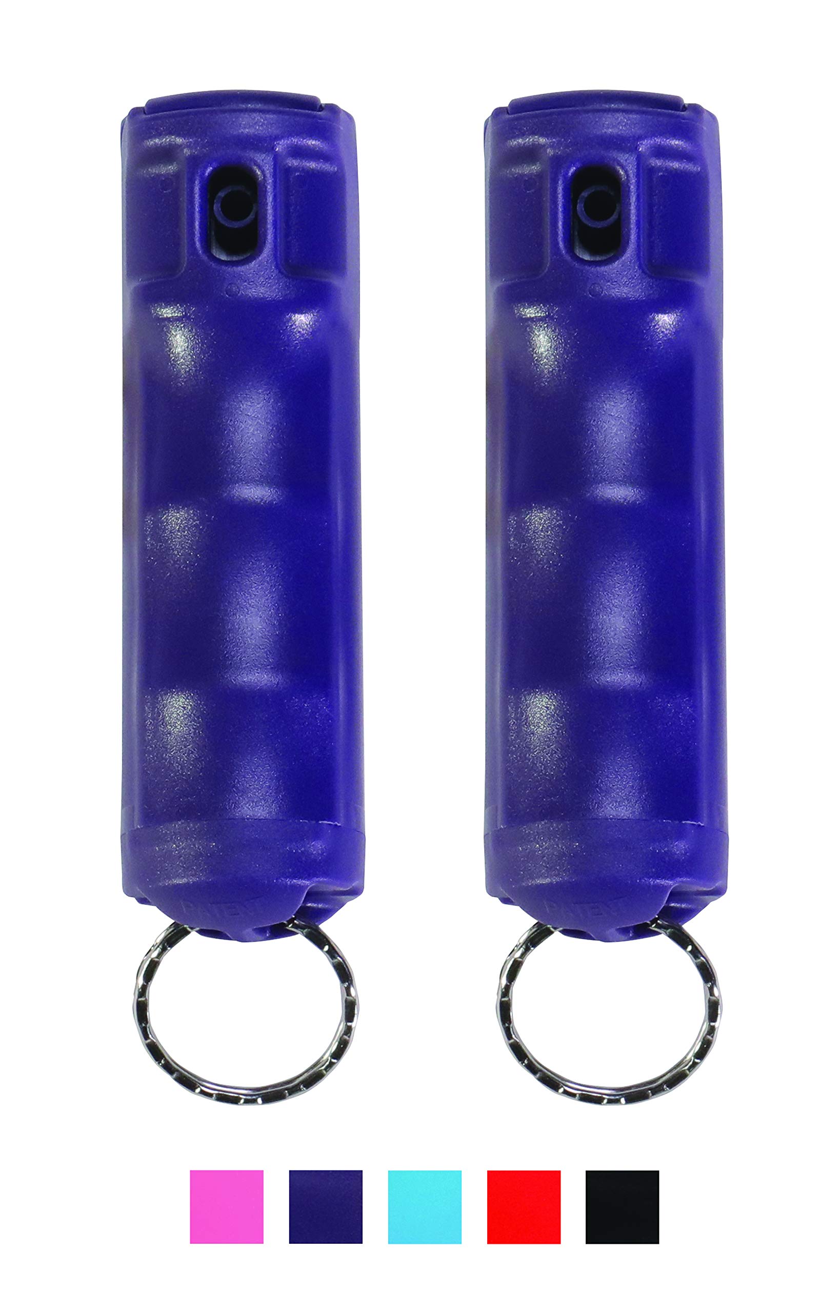 Zarc Vexor Police Strength Pepper Spray, Flip-Top Finger Grip, 20+ Shots, 10-12 Ft. Range - Two Pack (Purple)