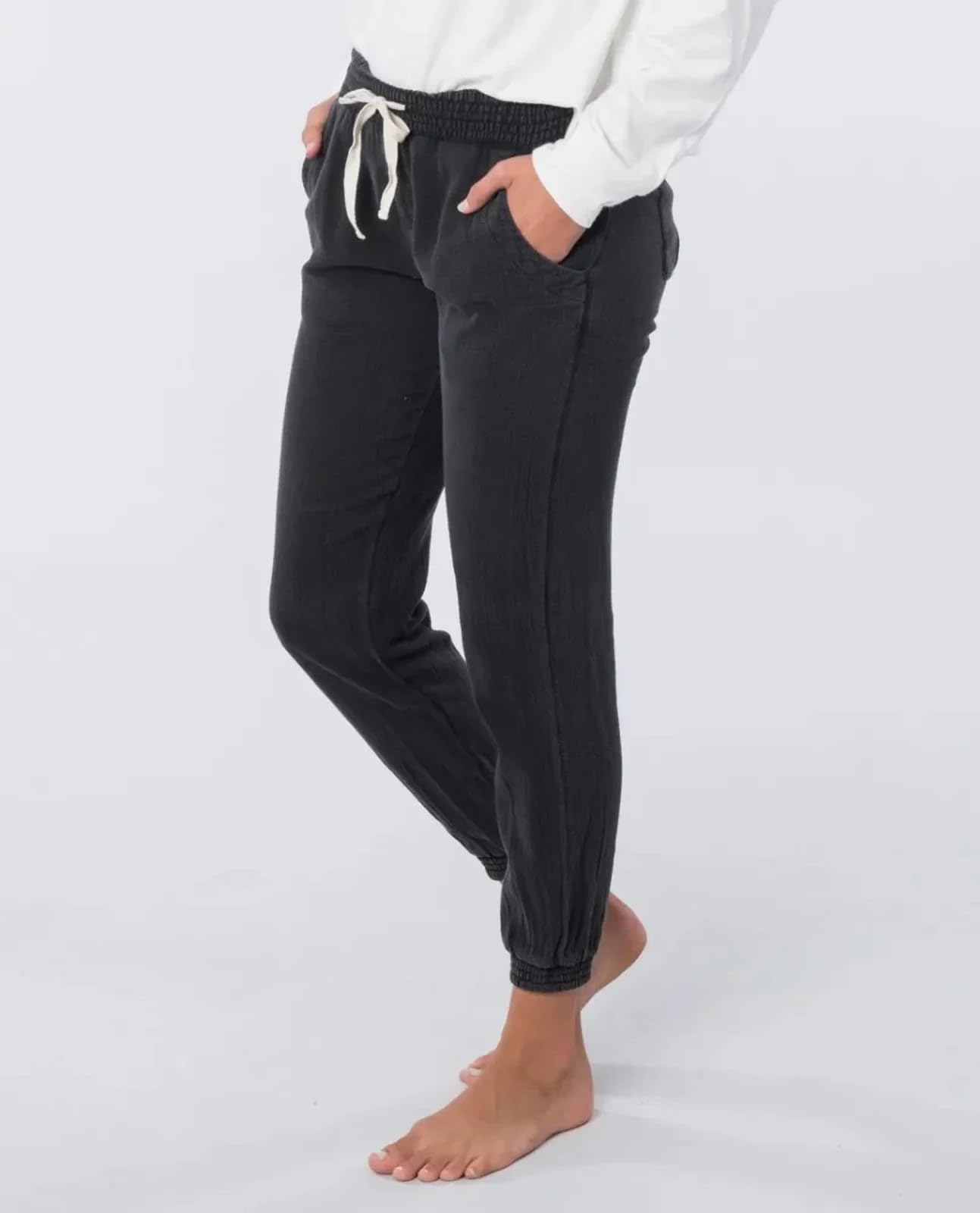 Rip Curl Misses Classic Surf, Casual Stretch Beach Pants for Women, Black, Medium