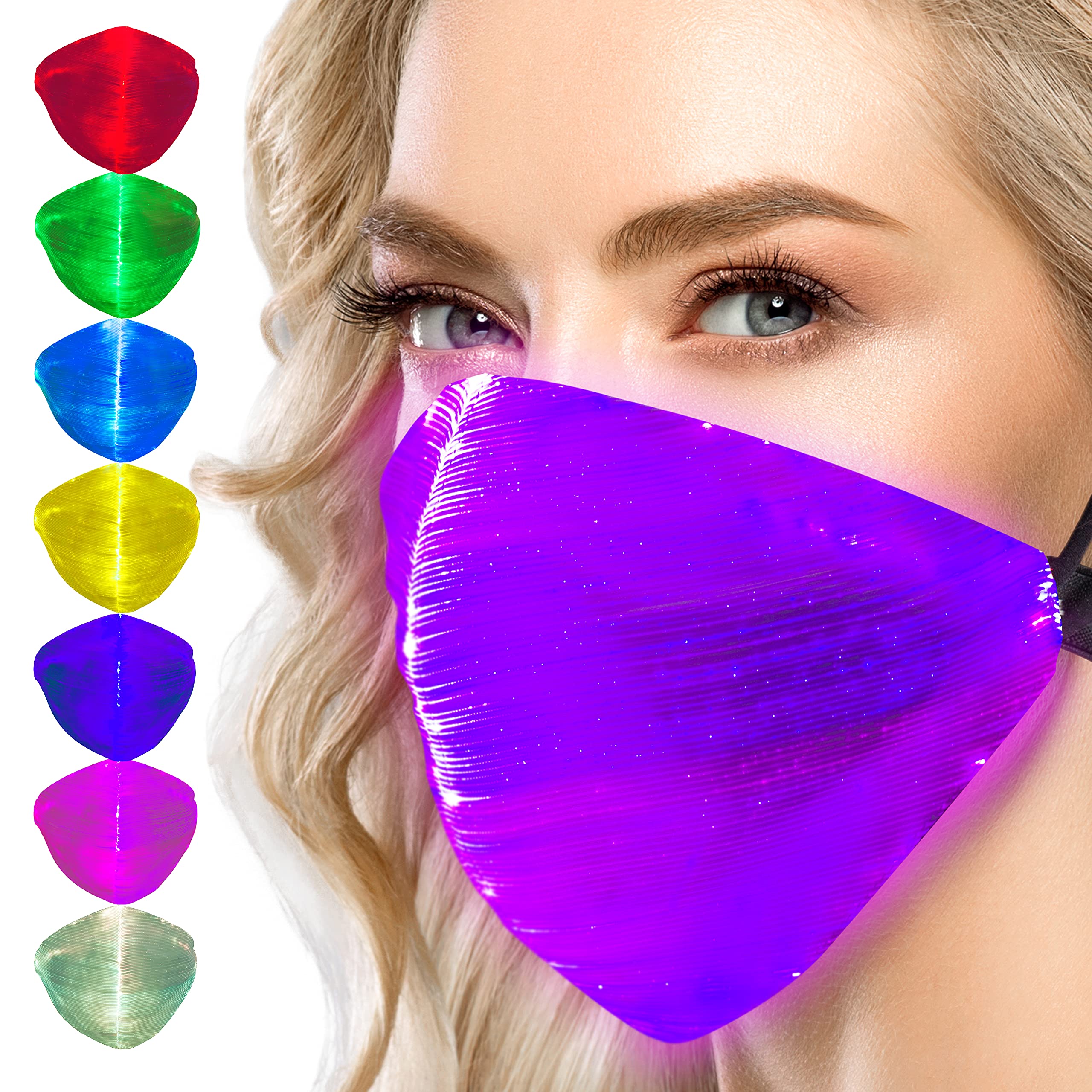 SoJourner Bags LED Light Up Mask - Rave EDM Halloween Masks For Men & Women - Halloween Costume Ready
