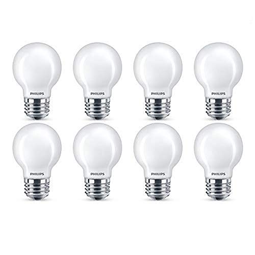 Philips LED Flicker-Free Dimmable Warm Glow Effect Frosted G16.5 Light Bulb, 650 Lumen, 2200-2700K, 3.8W35W, E26 Base, Title 20 Certified, 8-Pack , White