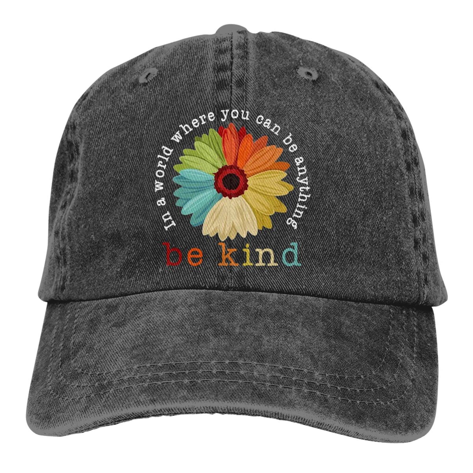 YOHTLENA Womens Mens Be Kind Baseball Cap Adjustable Washable Be Kind Hats Unisex Sport Caps