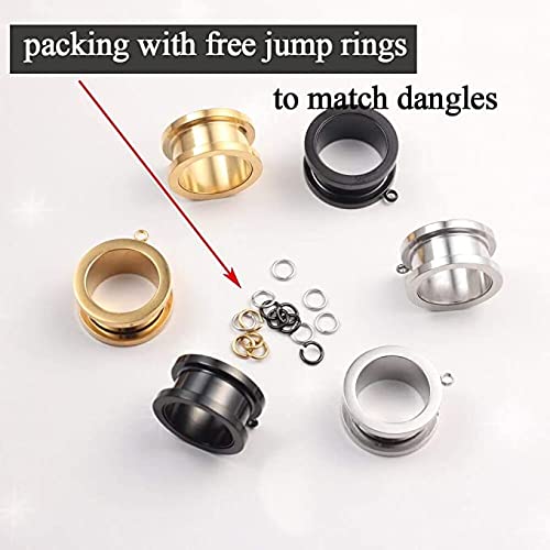 Vankula DIY Ear Tunnels Hanger Pendant Stainless Steel Plugs Gauges Stretcher 2g 0g Body Piercing Jewelry