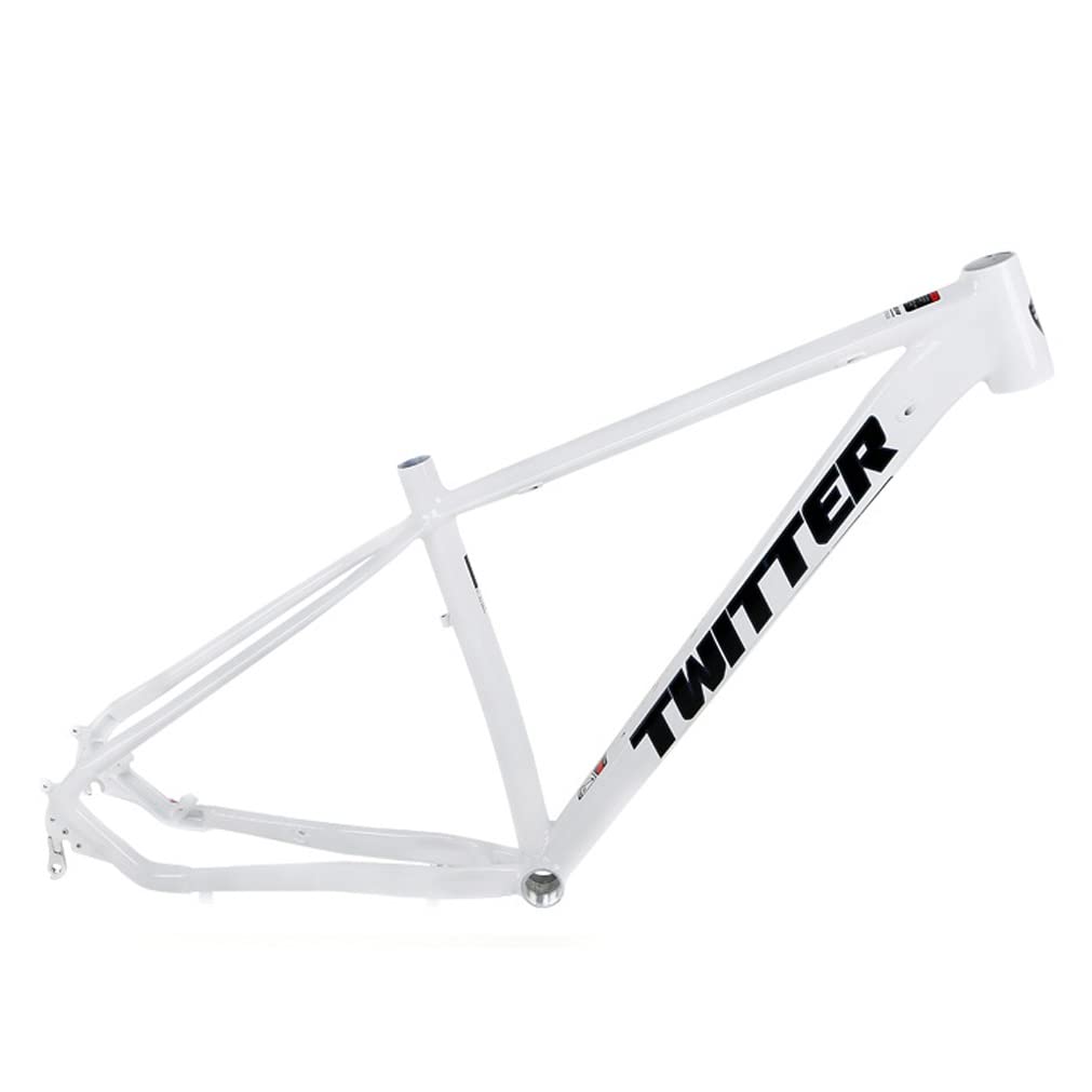 YOJOLO MTB Frame 27.5/29er Hardtail Mountain Bike Frame 15''/17''/19'' Aluminum Alloy Disc Brake Bicycle Frame Quick Release Axle 135mm BSA68 Routing Internal (Color : White, Size : 27.5x17'')