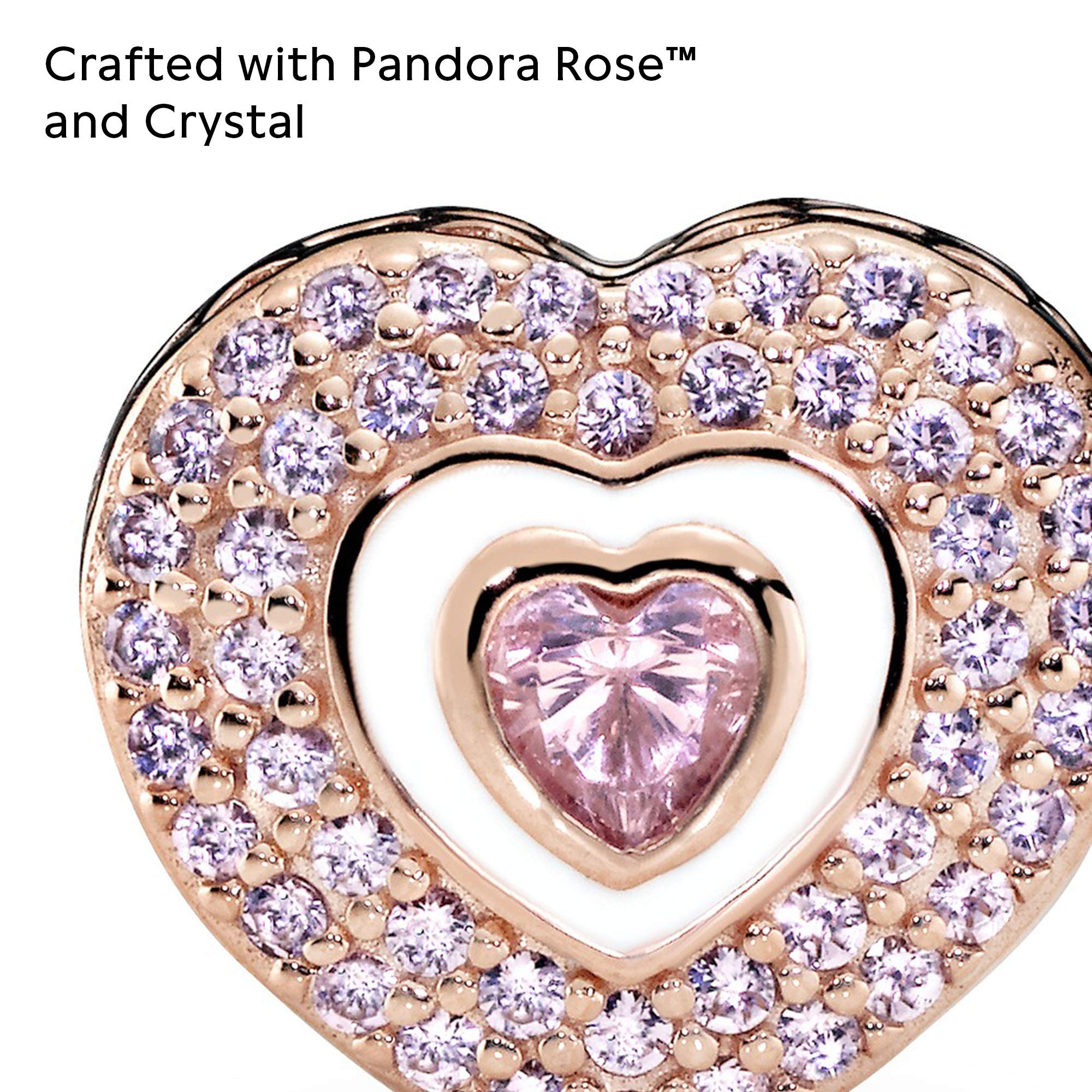 Pandora Jewelry Pink Pave Heart Crystals Charm in Rose