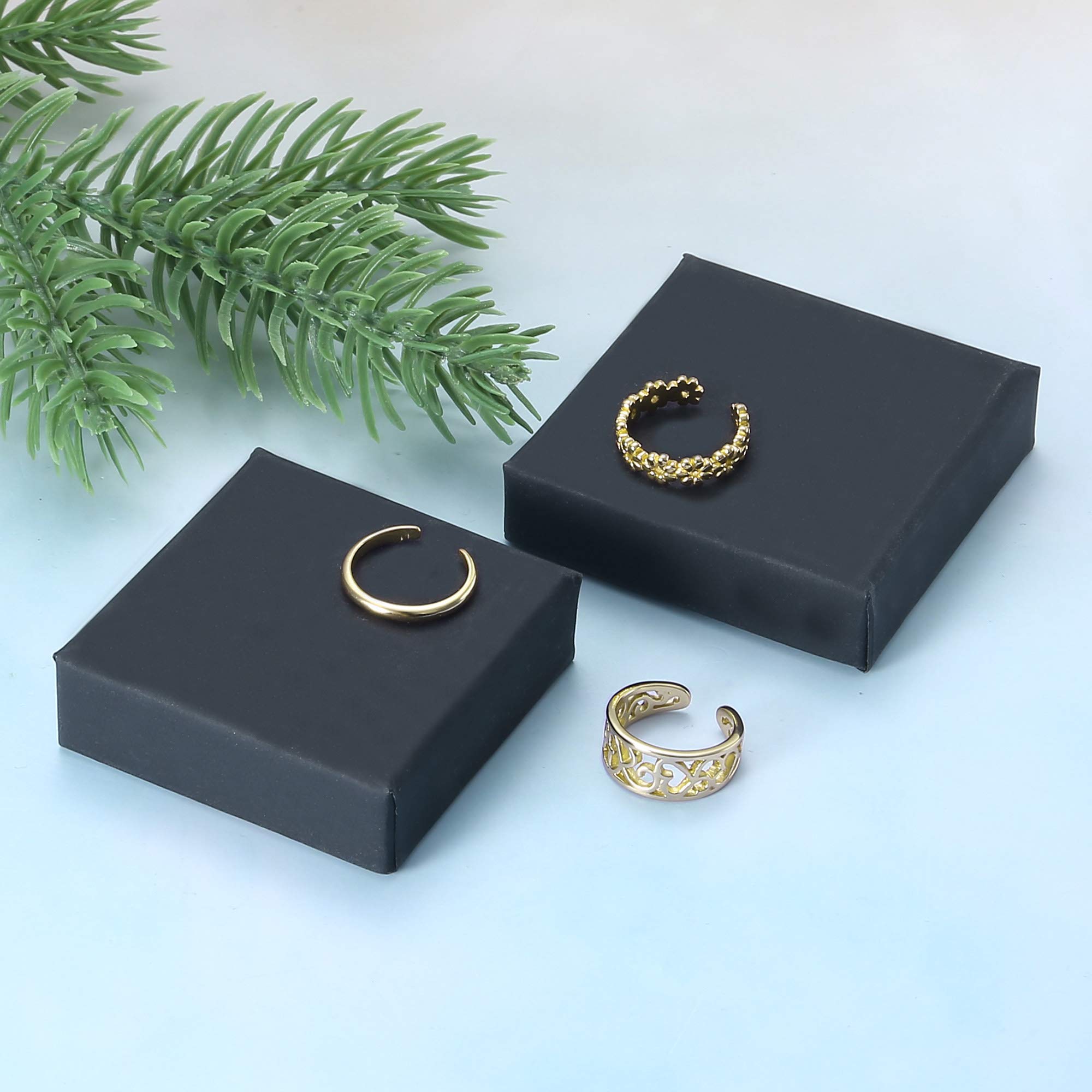 ORAZIO 3 Pcs Sterling Silver Toe Rings for Women Men Open Flower Simple Toe Ring Tail Band Ring Set Foot Jewelry Adjustable