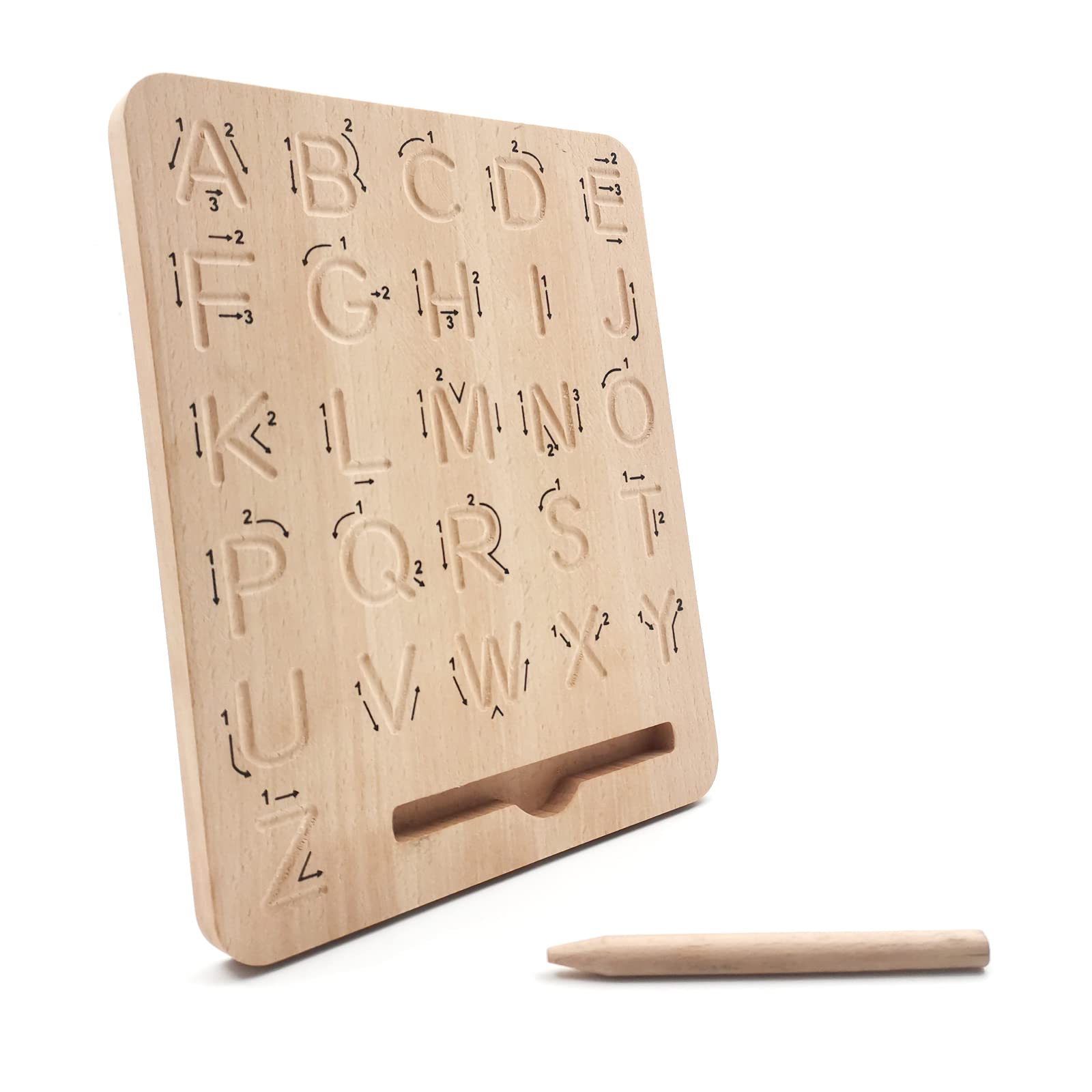 YGFRSTO Wooden Letters Practicing Board Double-Sided Alphabet Tracing Tool Learning to Write ABC Educational Toy Game Fine Motor Gift for Preschool 3 4 5 Years Old Kids