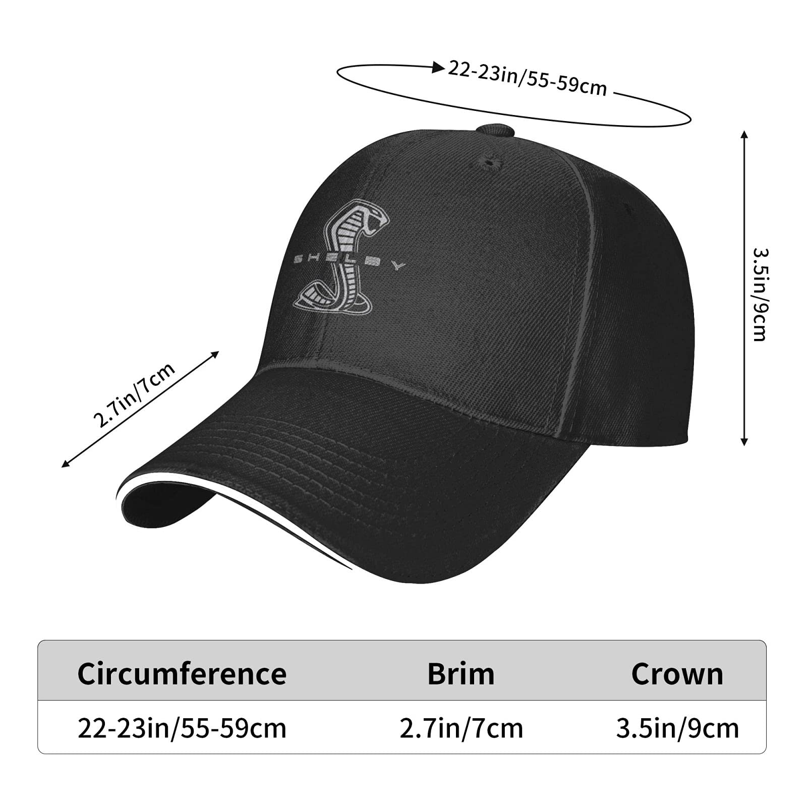 Shelby Cobra Cap Unisex Outdoor Sport Adjustable Dad Truck Driver Cap Casquette Baseball Caps. Black