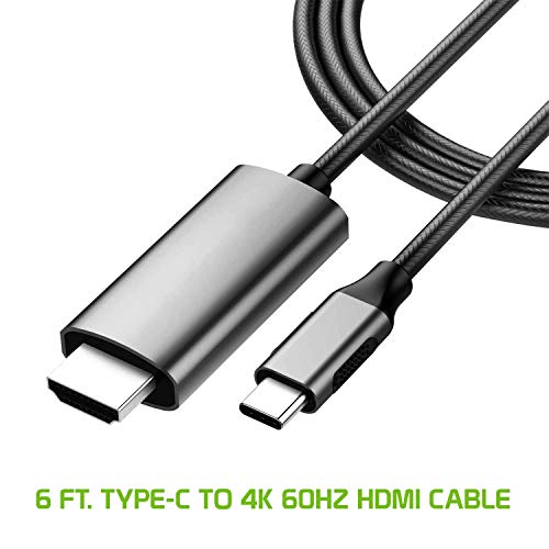 VOLT+ USB C to HDMI Cable, 6FT, 4K, Thunderbolt 3/4 USB C HDMI Adapter Compatible for Samsung Galaxy S6 to S23, Chromebook, Samsung Tabs, MacBook Pro/Air, iMac, iPad Pro, Surface, Dell, HP, TV