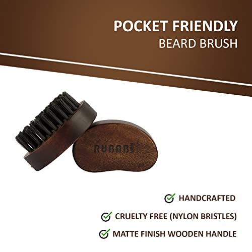 RUBAB MEN Travel Friendly Nylon Bristle Beard Brush for Men | Tame your Beard like a King!