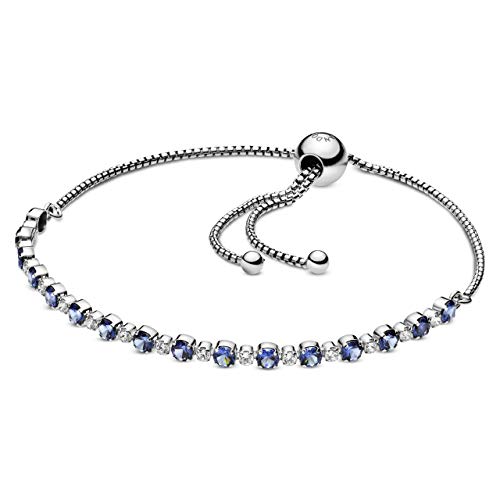 Pandora Jewelry Sparkle Slider Cubic Zirconia Bracelet in Sterling Silver, 9.8"