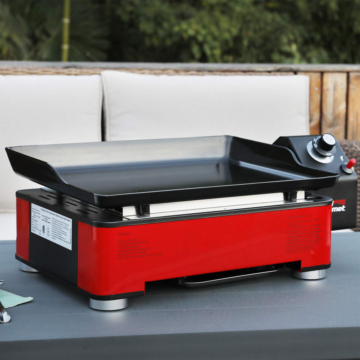 Royal Gourmet 23 Inch Outdoor Portable Flat Top Grill Table Top Propane Gas Mini Griddle Grill on Clearance Prime for Camping Cooking, Tailgating, PD1202R