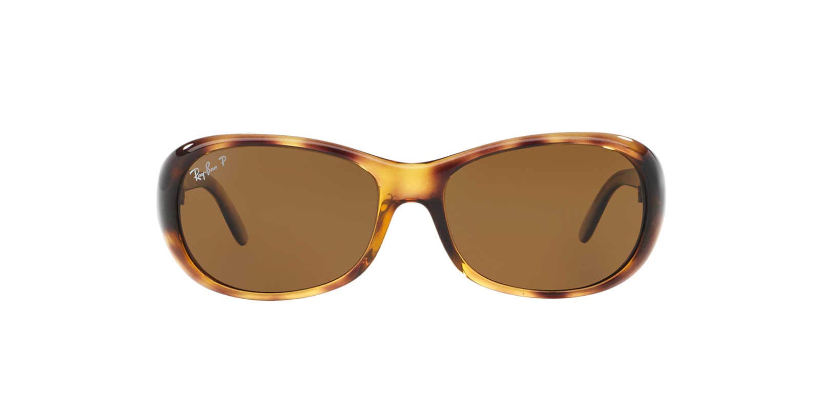 Ray-Ban Women's Rb4061 Oval Sunglasses, Havana/Polarized Brown, 55 mm