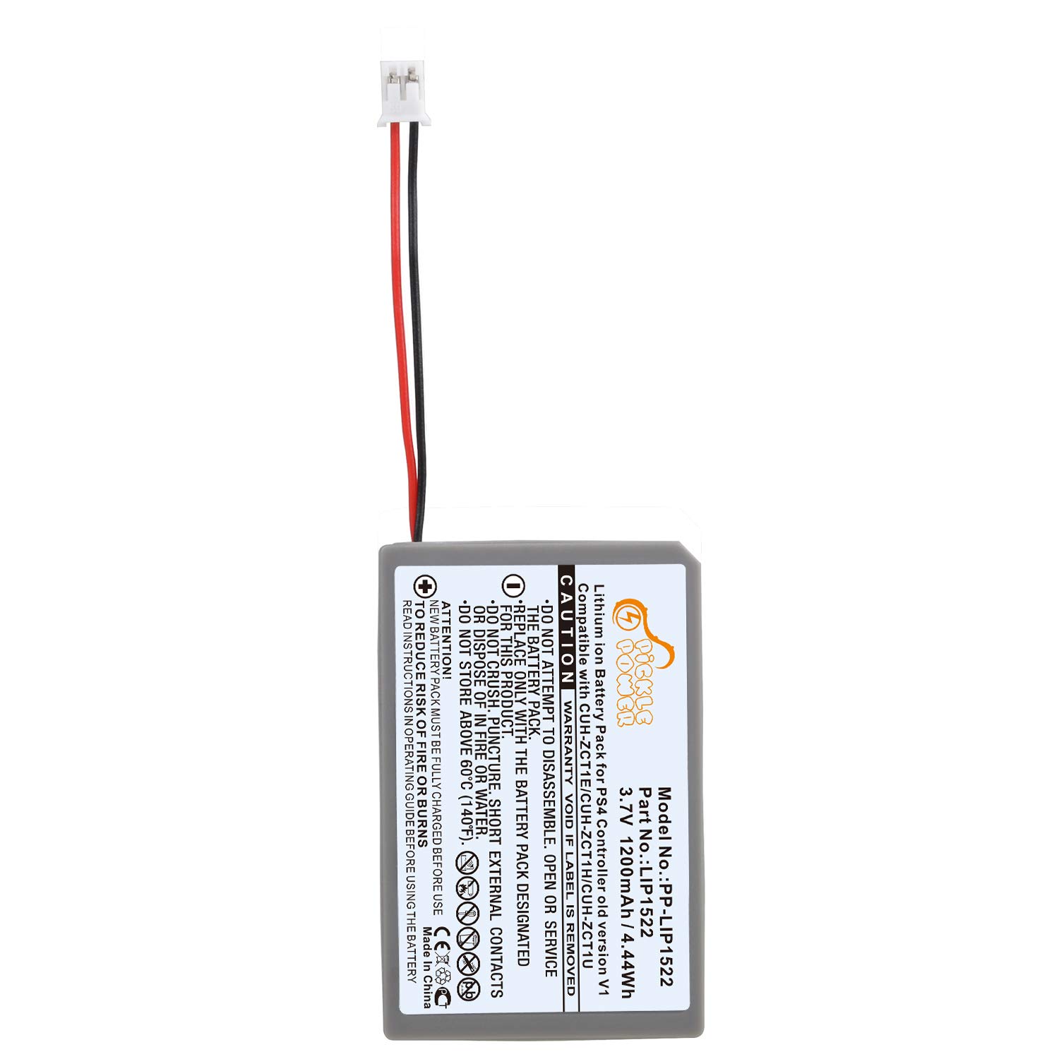 Pickle Power LIP1522 PS4 Battery Replacement for Playstation 4 PS4 Dualshock 4 CUH-ZCT1E CUH-ZCT1H CUH-ZCT1U Wireless Controller(Big Plug)