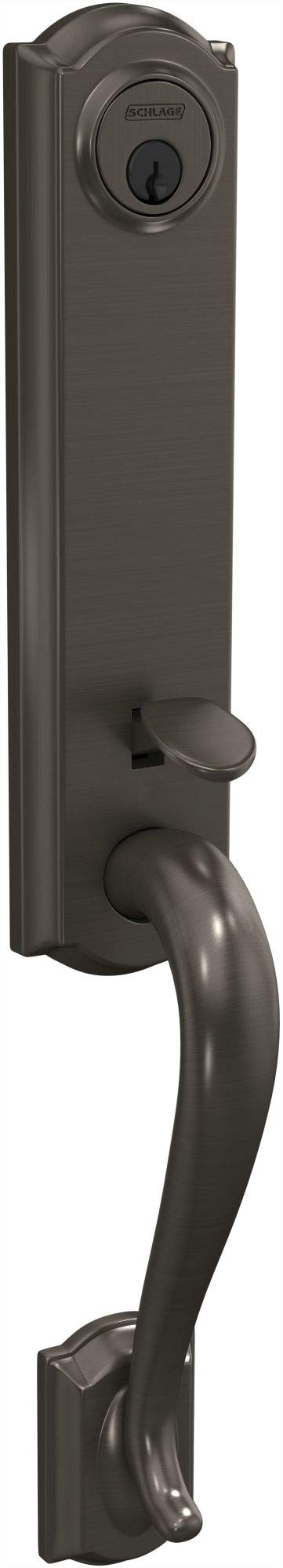 Schlage FCT58CAM716 Schlage FCT58-CAM Custom Camelot Keyed Entry Single Cylinder Half Plate Handleset - Exterior Only