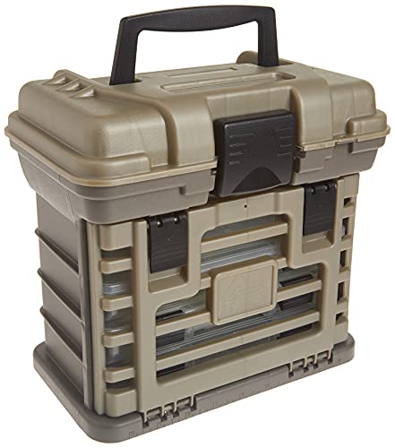 Plano Molding 135430 Stow N' Go Pro Rack with 4 #23500s Prolatch Organizers,Graphite Gray, Sandstone
