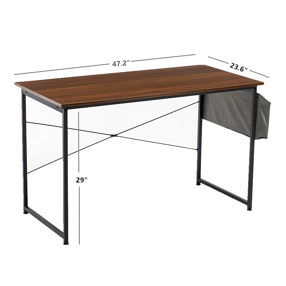 Sengo Home Office Desk Computer Desk Work Table Study Writing Table Workstation Desk Gaming Desk for Home Office Furniture (47β, Brown)