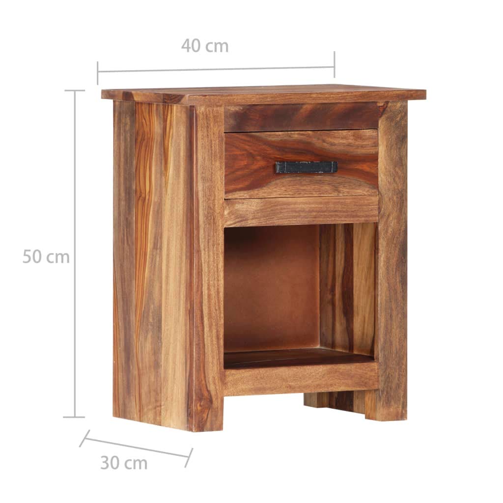 QJBSAVVA Nightstand 15.7"x11.8"x19.6" Solid Sheesham Wood,Bedroom Furniture Side Tables Sofa Side Table Suitable for Bedroom, Living Room, Office, Corridor