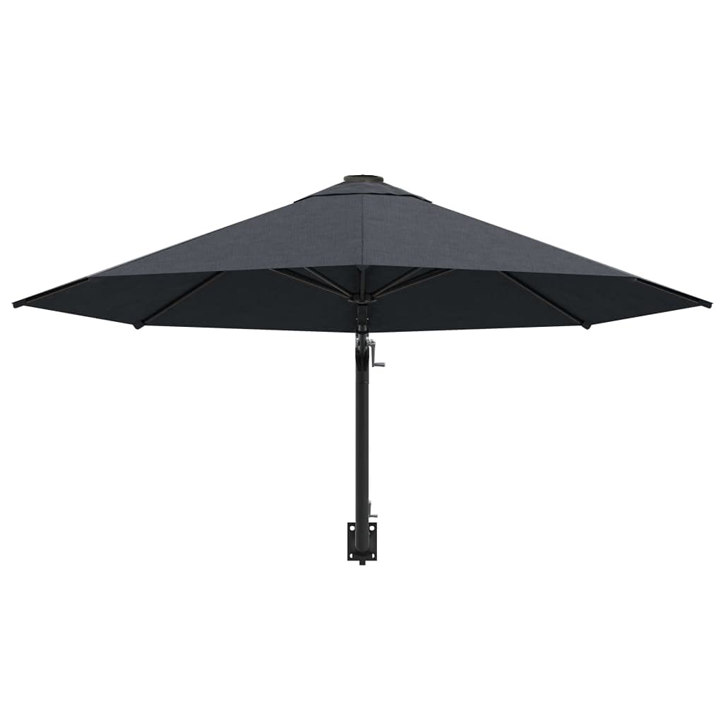 QZZCED (Sunshade Essential) Wall-Mounted Patio Parasol,With the Crank System,Tilting Sunshade Umbrella,for Garden Balcony Yard, with Metal Pole 118.1" Anthracite