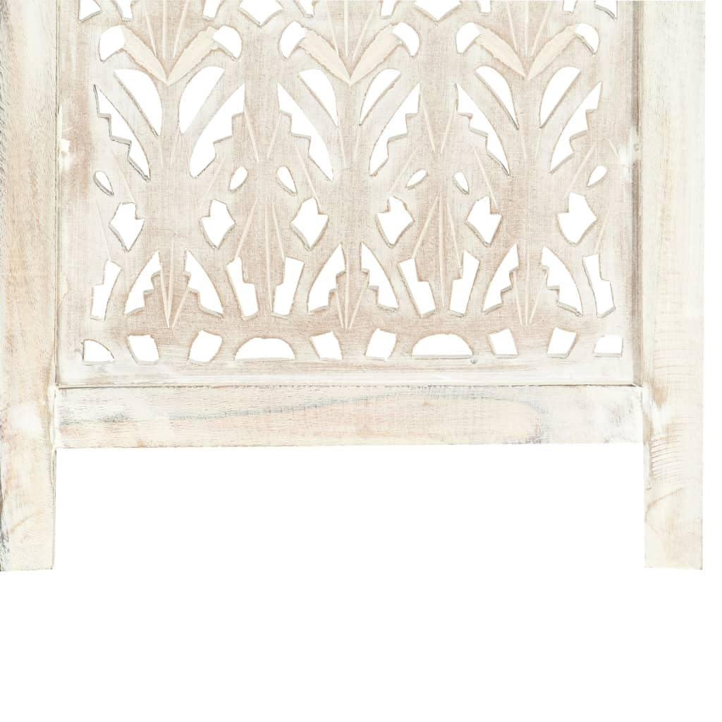 Partition Room Dividers,Folding Privacy Screens,Portable Office Walls Dividers for Room Separator,Hand carved 3-Panel Room Divider White 47.2"x65" Solid Mango Wood