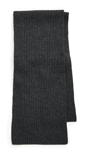Vince Mens Cashmere Blend Shaker Stitch Rib Knit Scarf,Charcoal,OS