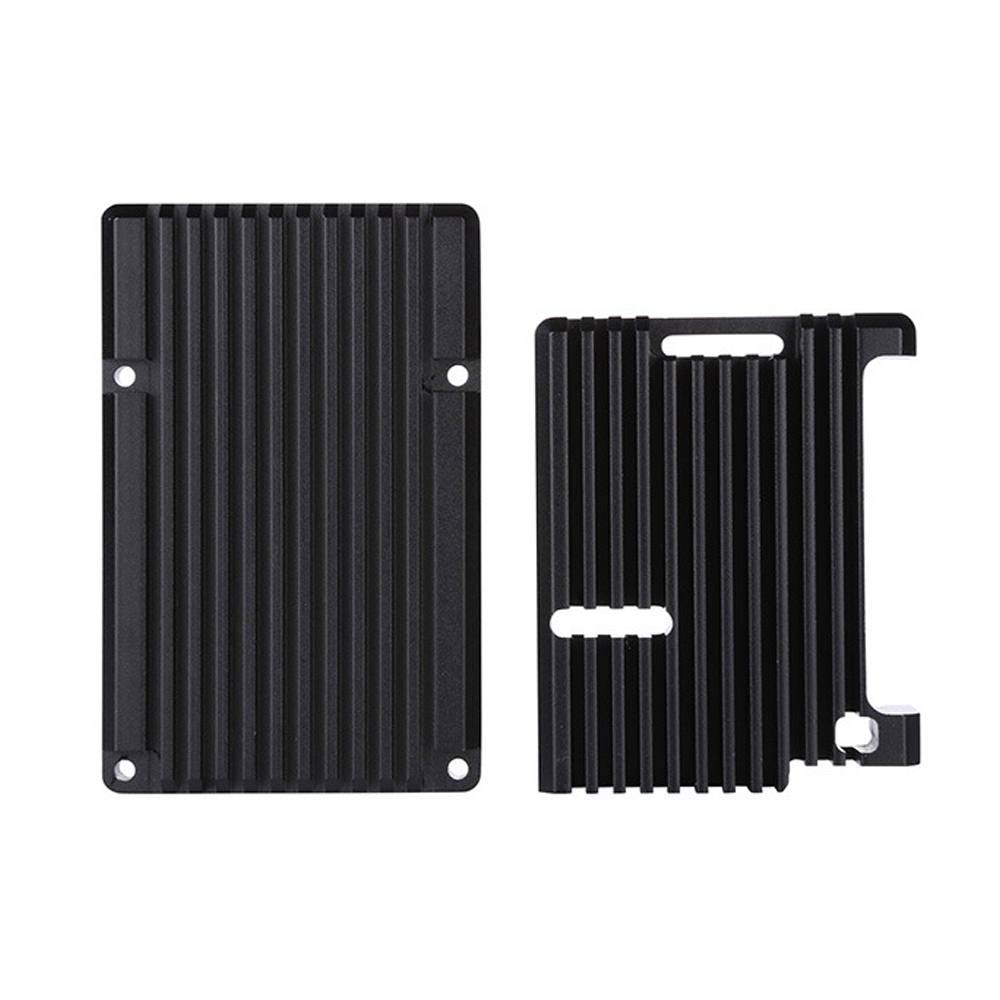 Raspberry Pi 4 Model-B Aluminum Case with Dual Cooling Fan Metal Shell Black Box for RPI 4B