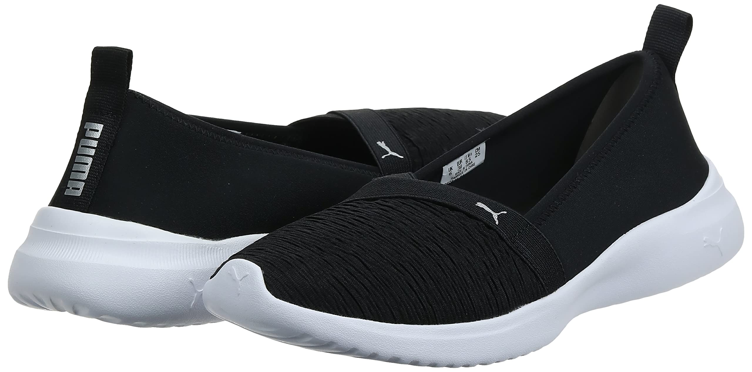 PUMA Womens Adelina, PUMA Womens Black-PUMA Womens Silver, 7