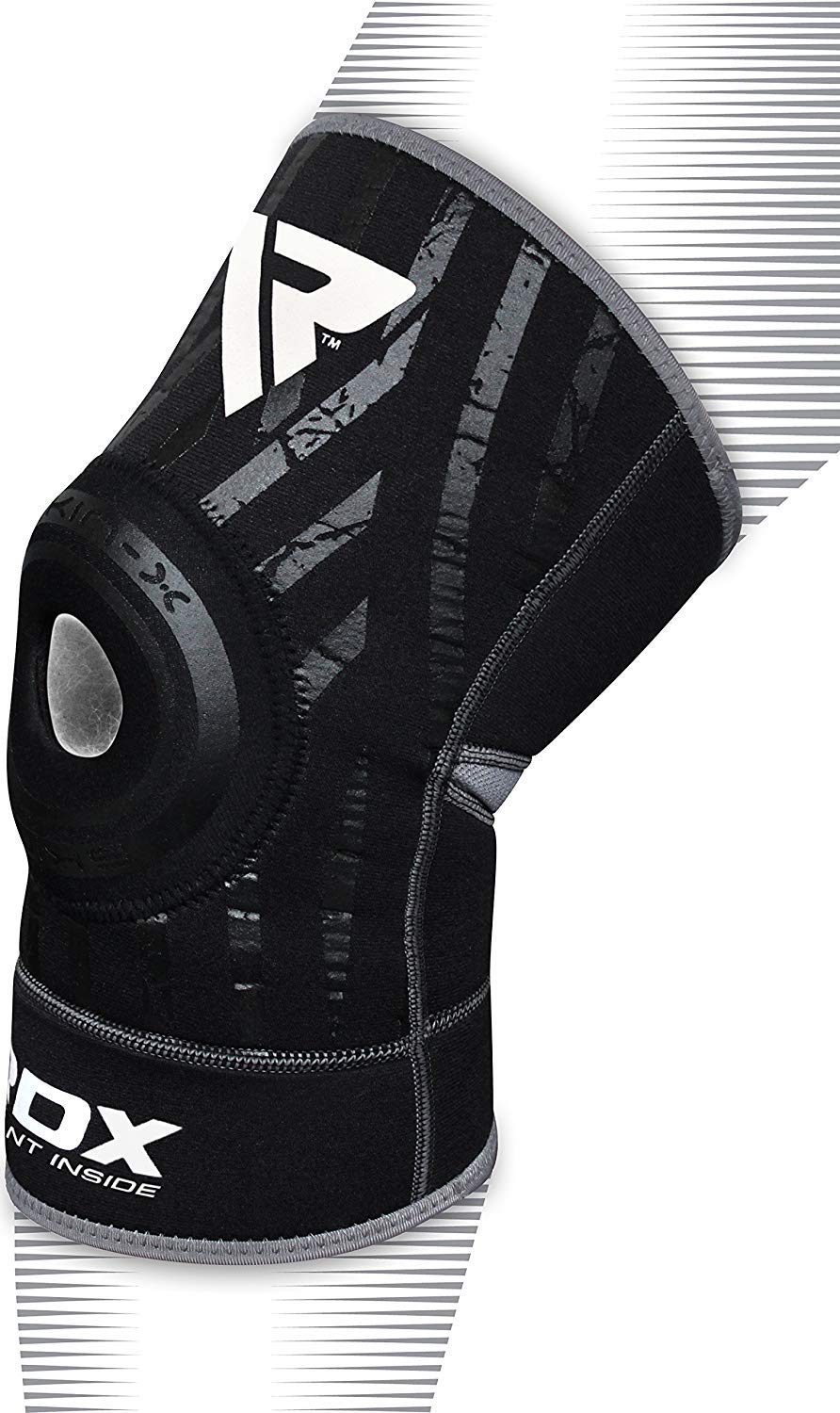 RDX Knee Support Brace, Elasticated Neoprene Open Patella Sleeve Guard for Meniscus Tear, Arthritis, ACL, Tendonitis, Compression Protector for Strain, Sprain, Sports Workout. SOLD AS SINGLE ITEM