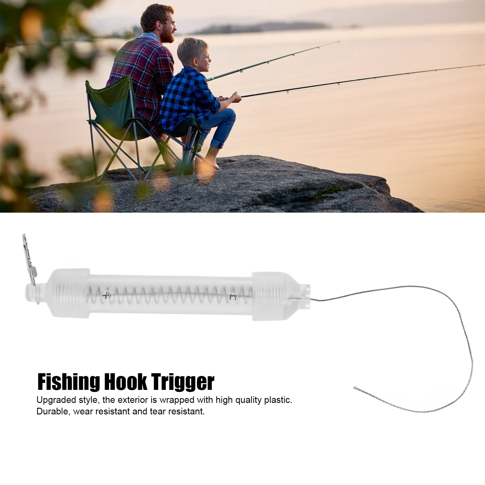 VBESTLIFE Automatic Fishing Hook Trigger, Stainless Steel Fishhook Bait Catch Catapult Fishing Accessories Other Fishing Tools and Accessories