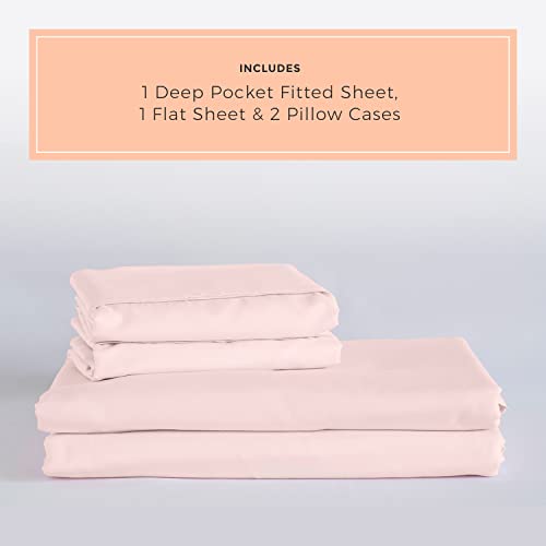 PeachSkinSheets Cotton Candy Pink Sheet Set - 1500tc Level of Softness - Extra Soft Cooling Sheets for Hot Sleepers and Night Sweats - Full Size