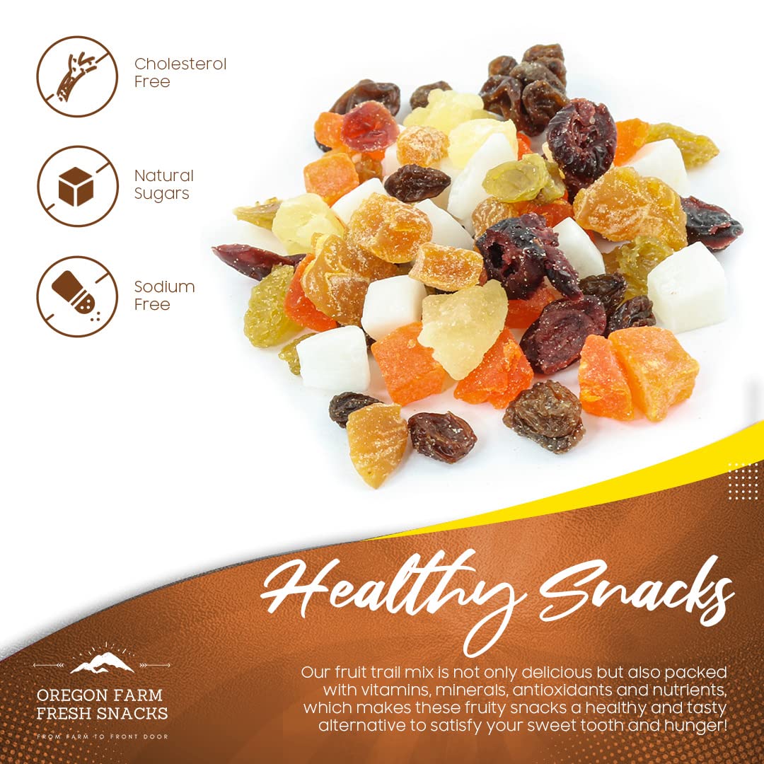 Oregon Farm Fresh Snacks Dried Fruit Mix β 24oz Healthy Snacks - Fresh and Natural Fruit Trail Mix β Mixed Fruit Snacks for Adults and Kids β Ideal for Breakfast, Cakes, Snacks