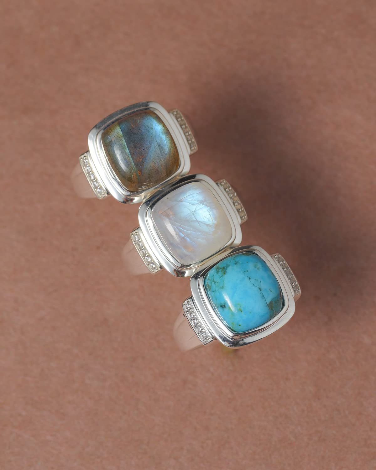 YoTreasure 2.63 Ct. Turquoise White Zircon 925 Sterling Silver Gemstone Ring Jewelry