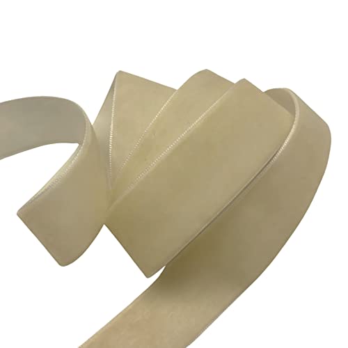 PEPPERLONELY 5 Yards Single Face Velvet Ribbon 25mm (1 Inch), Ivory #4