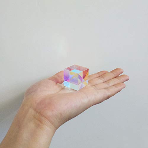 StayMax Dichroic X-Cube Prism RGB Dispersion Prism for Physics and Decoration with Storage Box
