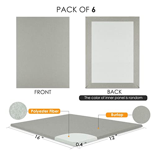 TroyStudio Fabric Acoustic Panels - 16 x 12 x 0.4 Inches 6 Pack Wall Ceiling Sound Absorbing Panels, Acoustical Sound Absorption Wall Panels, Decorative Felt Tiles for Home, Office Studio