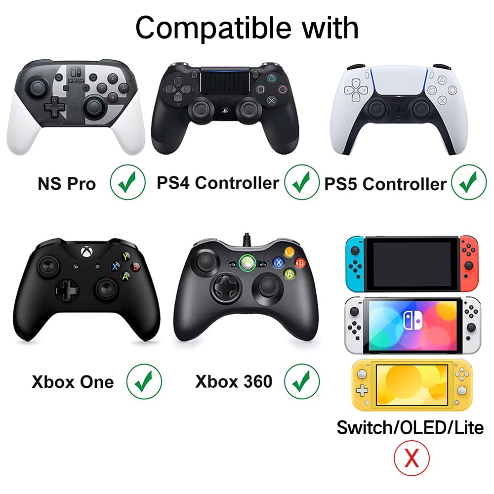 PERFECTSIGHT Cute Thumb Grip Caps for Playstation 4/5, PS5, PS4, Xbox Series X/S, Xbox One, Switch PRO Controller, 4PCS Kawaii Soft Skin Rubber 3D Analog Thumbsticks Grips Joystick Cover Set - Mario
