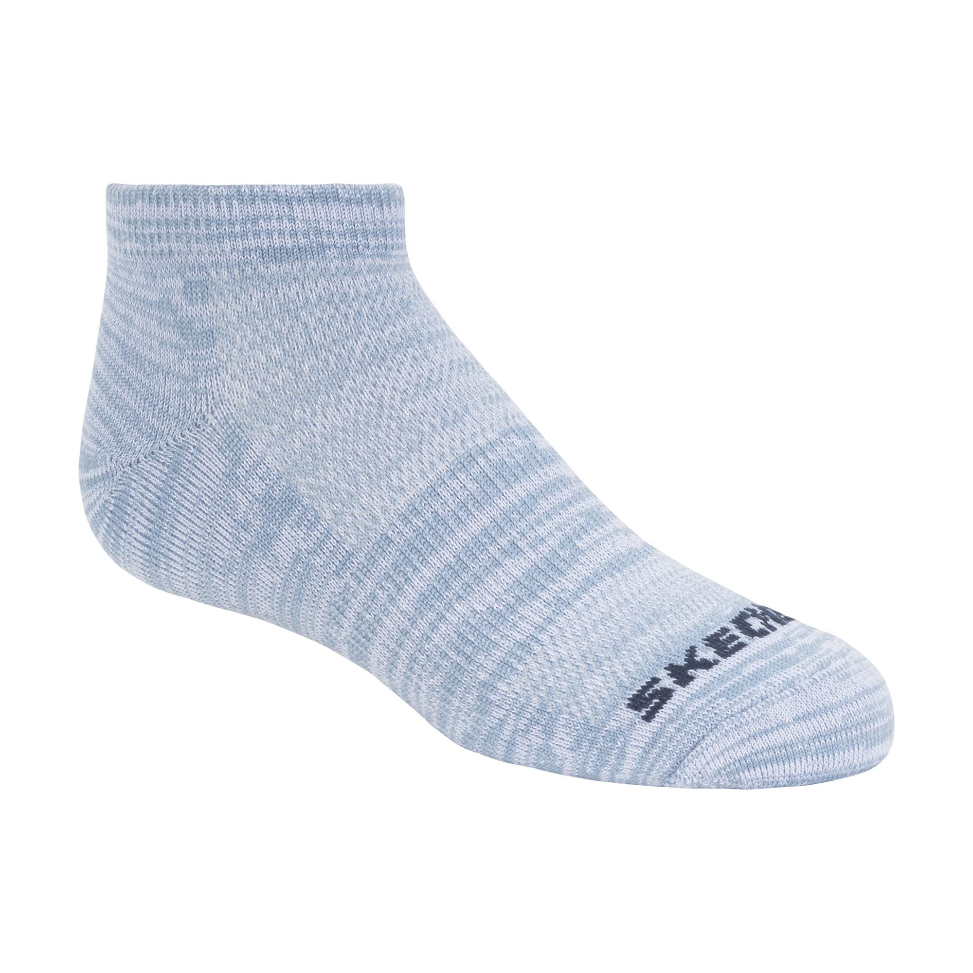 Skechers Boys' Big 6 Pack Low Cut Socks, Black/Grey, 9-11