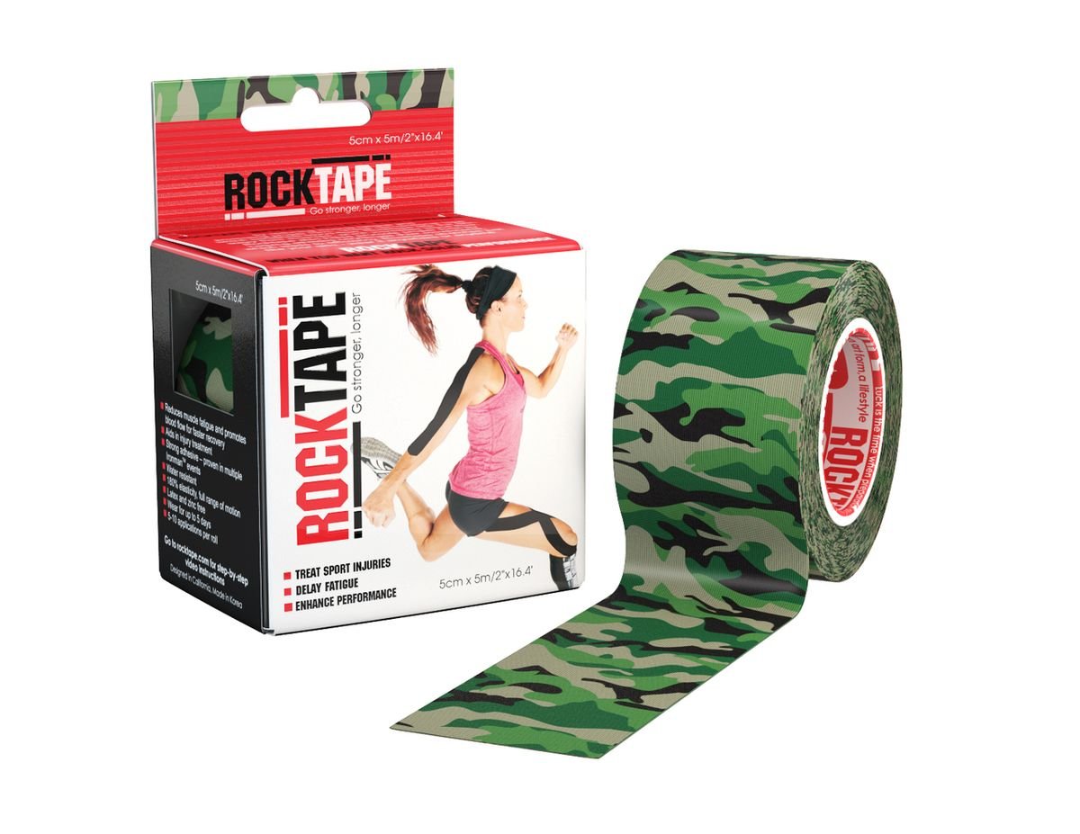RockTape 85706 Athletic Tapes & Wraps, Green Camo, 2" x 16.4' (5cm x 5m)