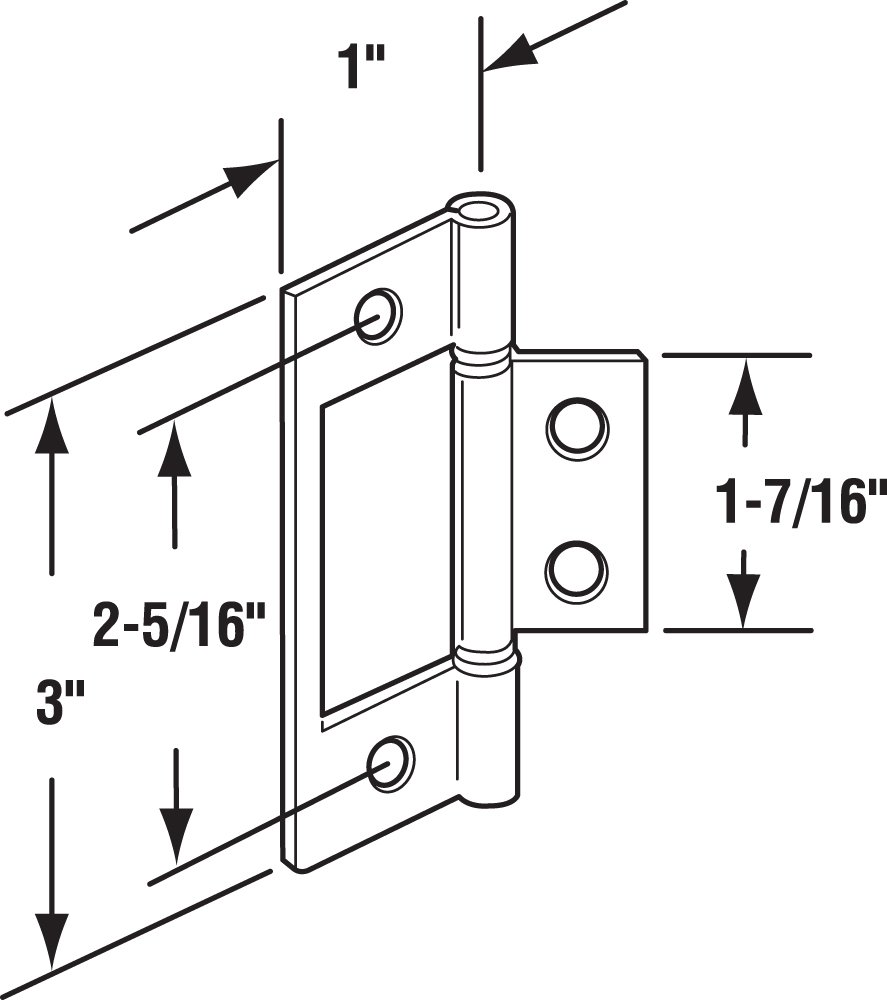 Prime-Line N 7273 Bi-fold Door Hinge Nickel Plated 2 Count (Pack of 1)
