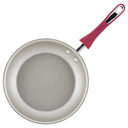 Rachael Ray Get Cooking! Nonstick Cookware Pots and Pans Set, Includes Baking Pan and Cooking Tools, 12 Piece - Burgundy,Red