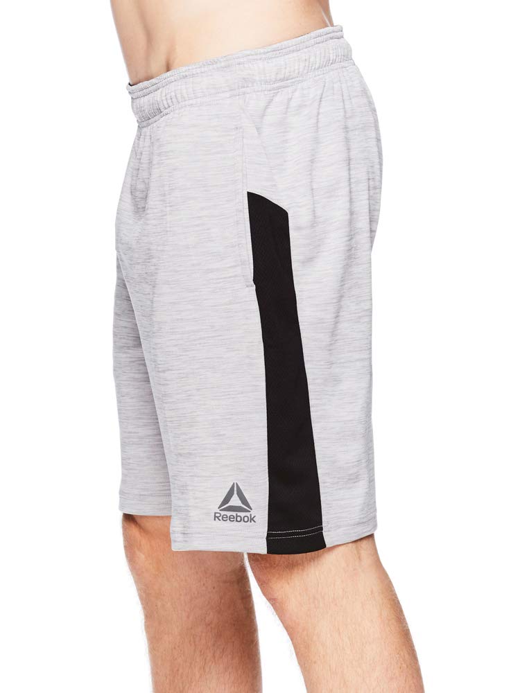 Reebok Men's Drawstring Shorts - Athletic Running & Workout Short - Cool Down Sleet Heather, Small