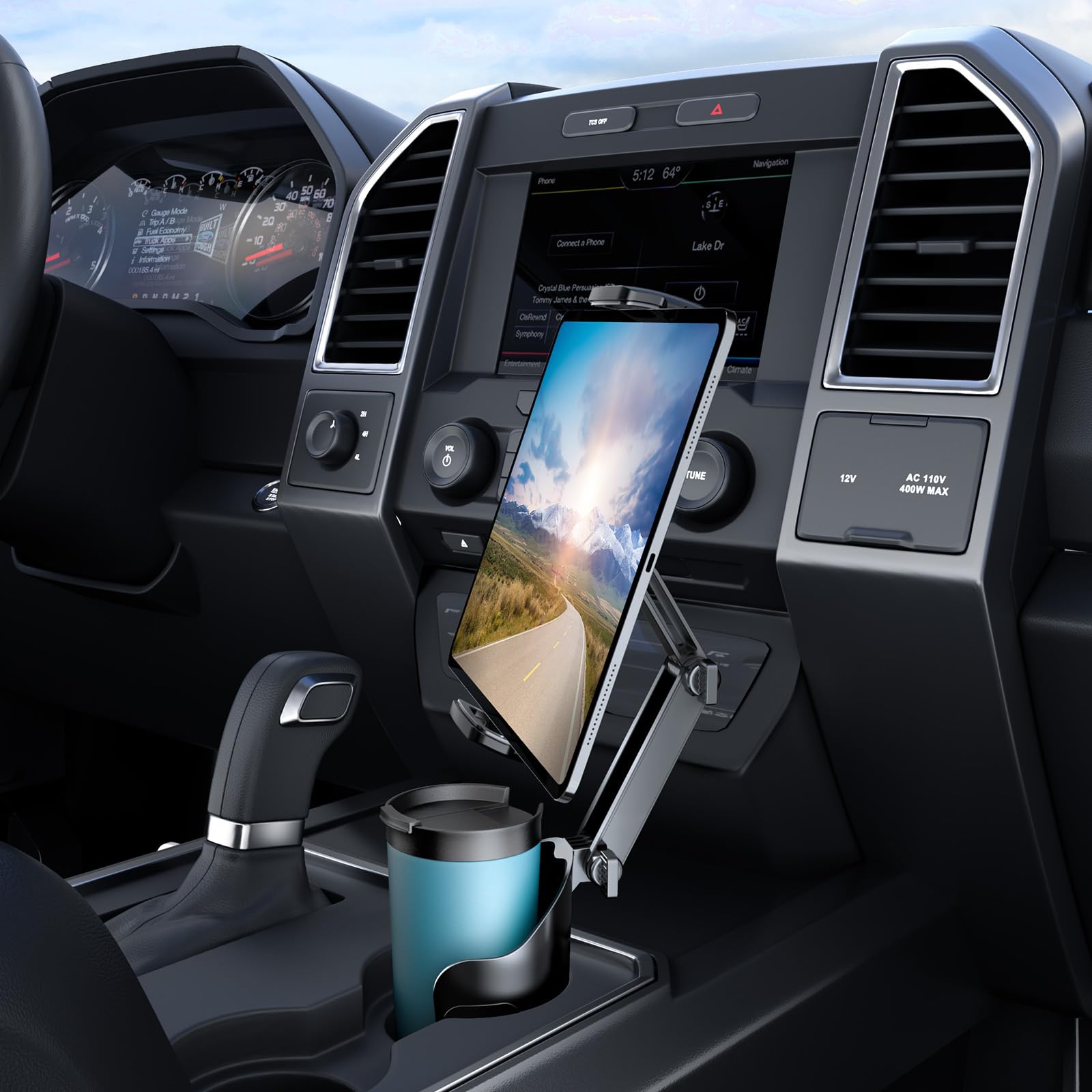 Tryone Tablet Holder Mount for Car Cup Auto CupTablets Stand Compatible withiPad Pro Air Mini | Galaxy Tab | Kindle Fire Hd | Switch Lite