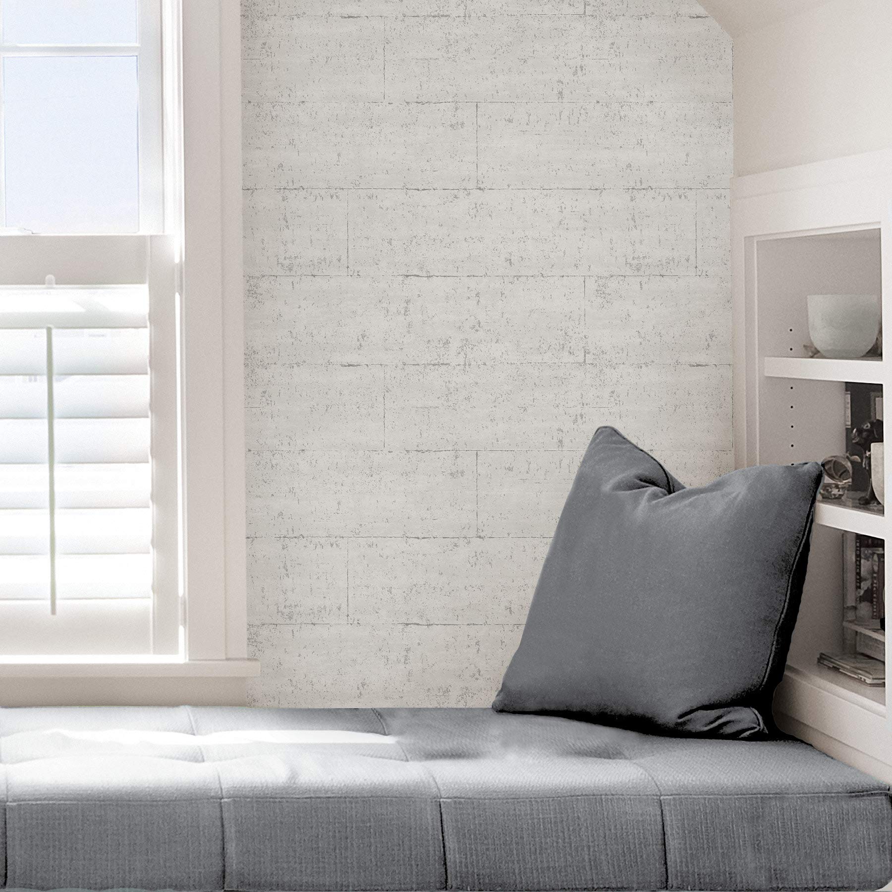 Scott Living SLS3512: White Urban Concrete Self Adhesive Wallpaper